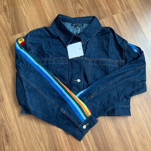 Jackets & Coats | New Rainbow Stripped Jean Jacket | Poshmark